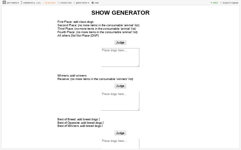 SHOW GENERATOR