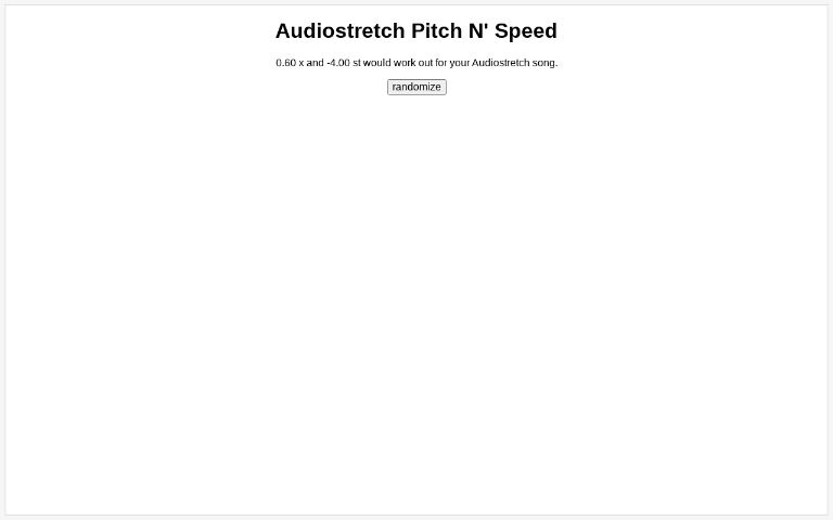 Audiostretch Pitch N' Speed ― Perchance Generator