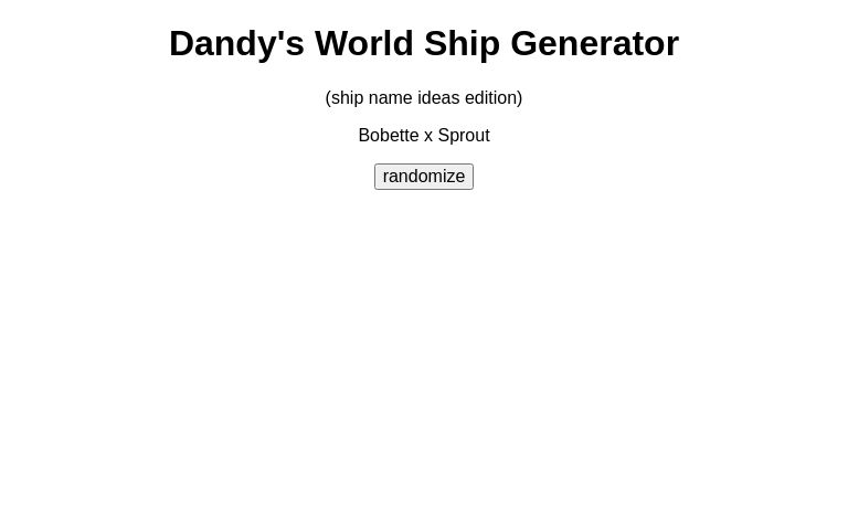 Dandy's World Ship Generator