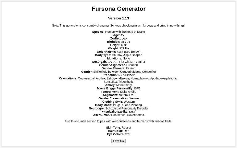 Fursona Generator