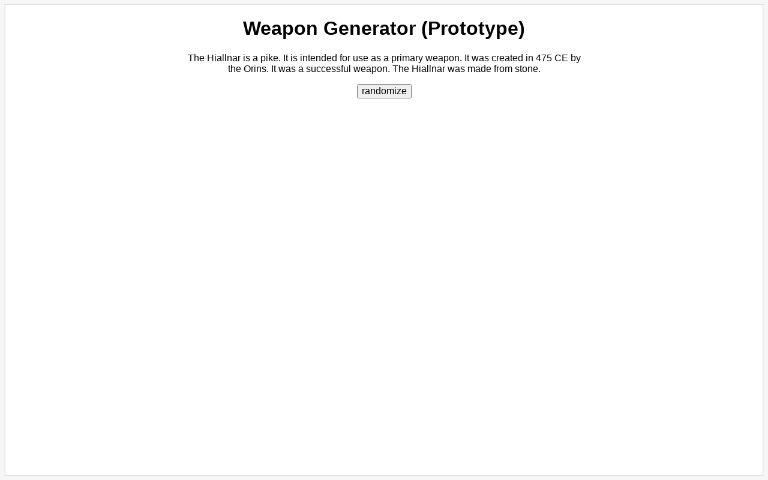 Weapon Generator (Prototype)