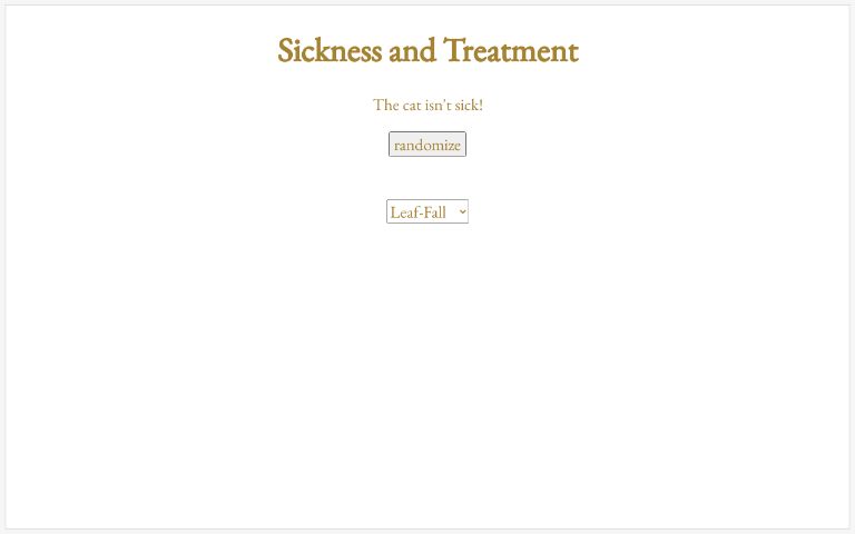 Sickness and Treatment ― Perchance Generator