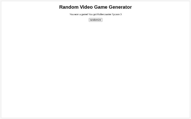 Random Video Game Generator