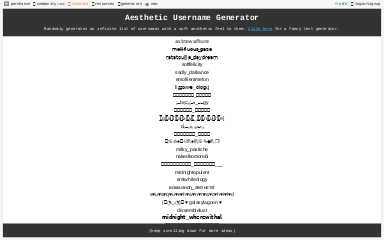 Aesthetic Username Generator