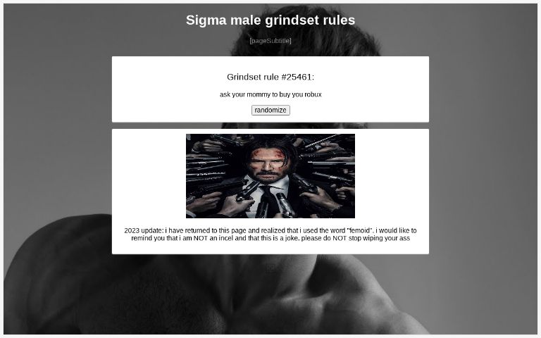 Sigma male grindset rules ― Perchance Generator