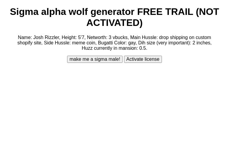 Sigma alpha wolf generator FREE TRAIL (NOT ACTIVATED)