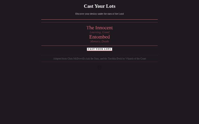 Cast Your Lots ― Perchance Generator