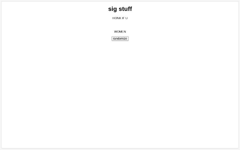 sig stuff ― Perchance Generator