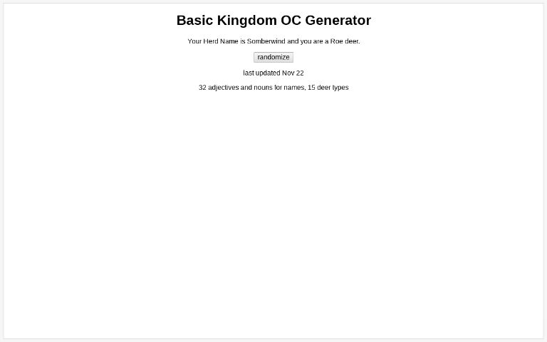 Basic Kingdom OC Generator