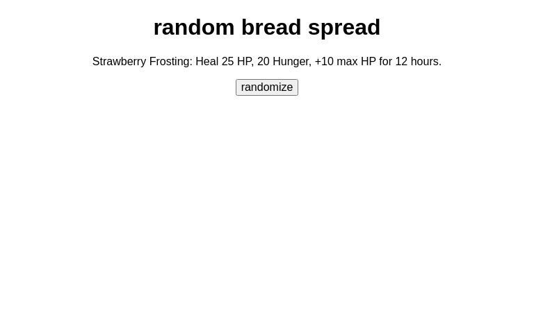 random bread spread ― Perchance Generator