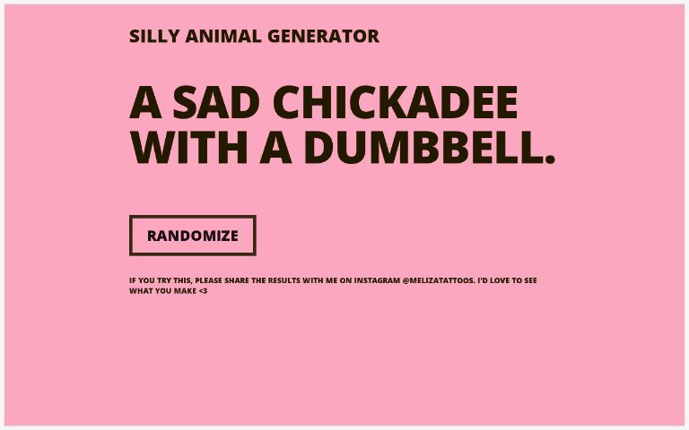 Silly animal generator
