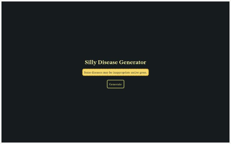 Silly Disease Generator