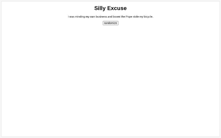 Silly Excuse ― Perchance Generator