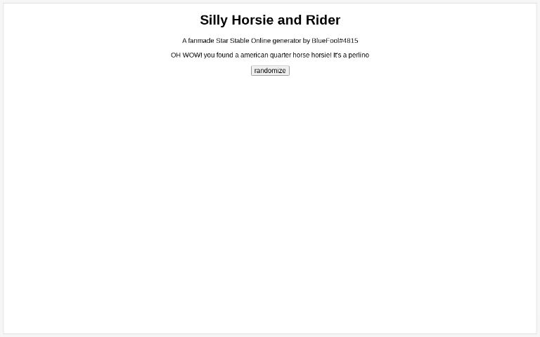 Silly Horsie and Rider ― Perchance Generator