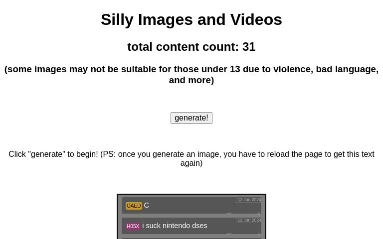 Silly Images and Videos ― Perchance Generator