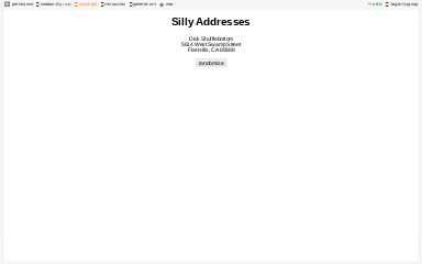 Silly Addresses ― Perchance Generator