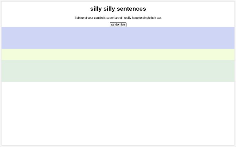 silly silly sentences ― Perchance Generator