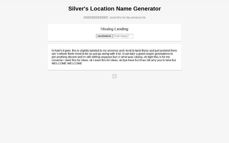 Silver's Location Name Generator