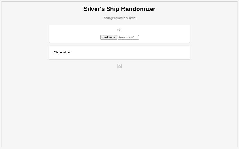 Silver's Ship Randomizer ― Perchance Generator