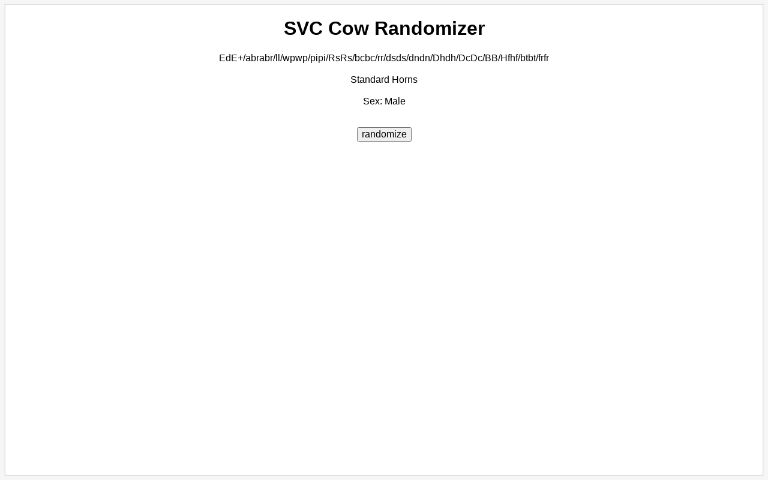 SVC Cow Randomizer ― Perchance Generator