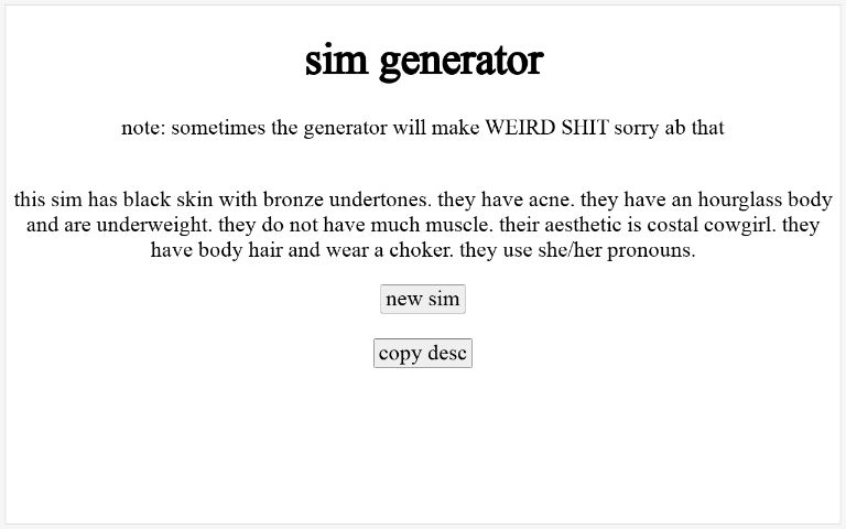 sim generator