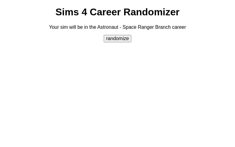 Sims 4 Career Randomizer ― Perchance Generator