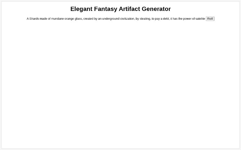 Elegant Fantasy Artifact Generator