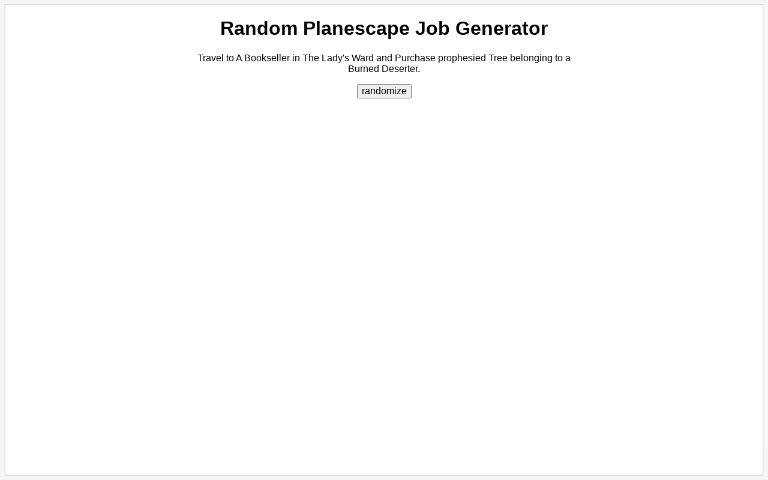 Random Planescape Job Generator