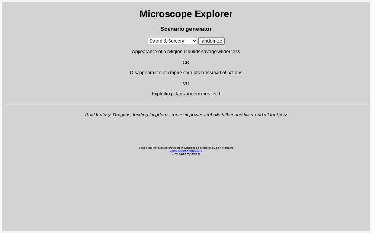 Microscope Explorer ― Perchance Generator
