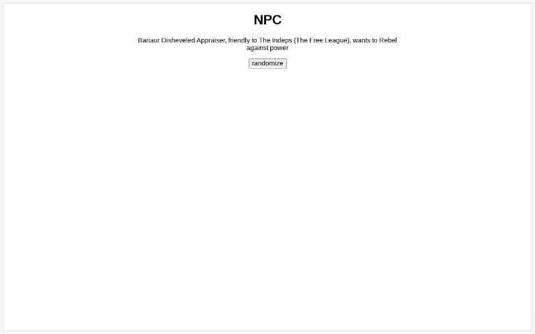 NPC ― Perchance Generator