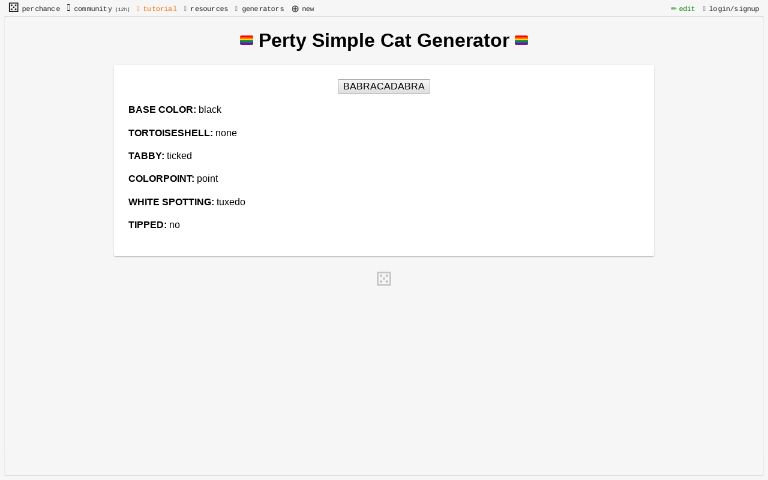 Perty Simple Cat Generator