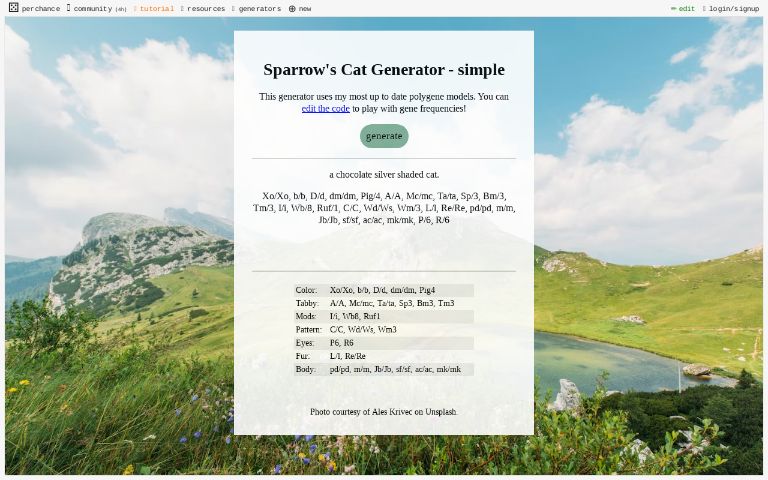 Sparrow's Cat Generator - simple