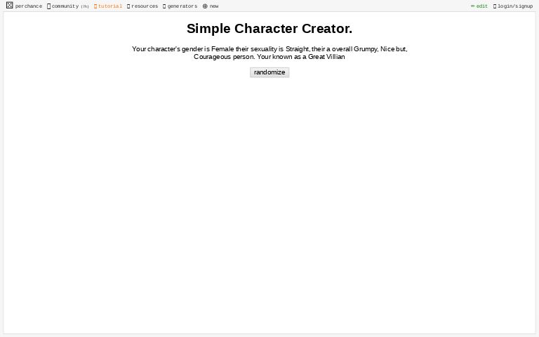 Simple Character Creator. ― Perchance Generator