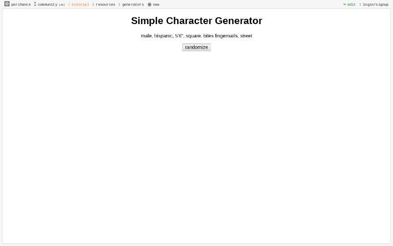 Simple Character Generator
