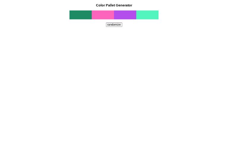 Simple Color Pallet Generator
