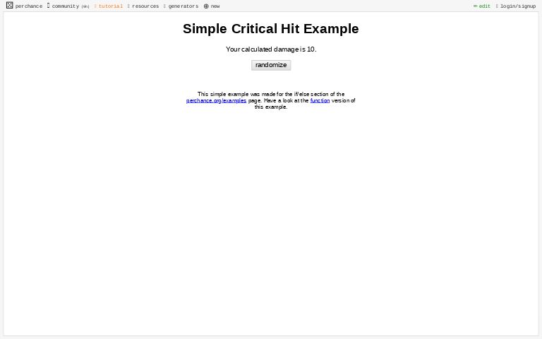 Simple Critical Hit Example ― Perchance Generator