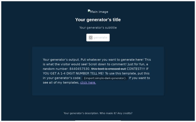 Your generator's title