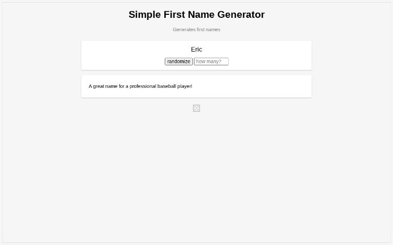 Simple First Name Generator