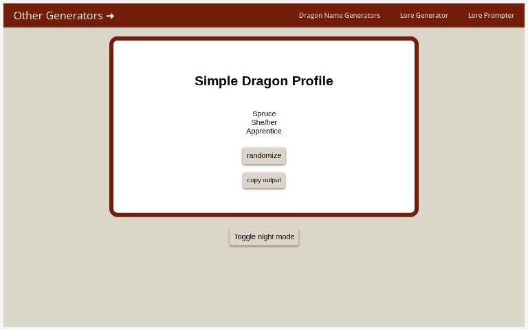 Simple Dragon Profile ― Perchance Generator