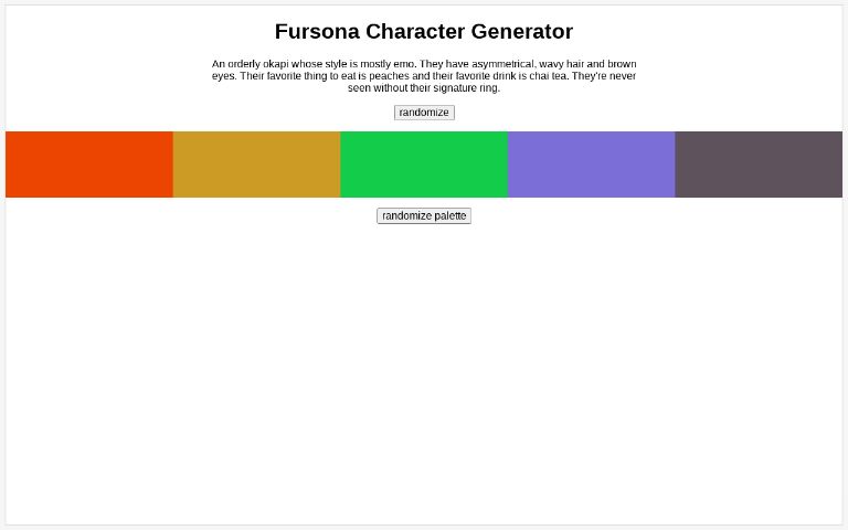 Fursona Character Generator