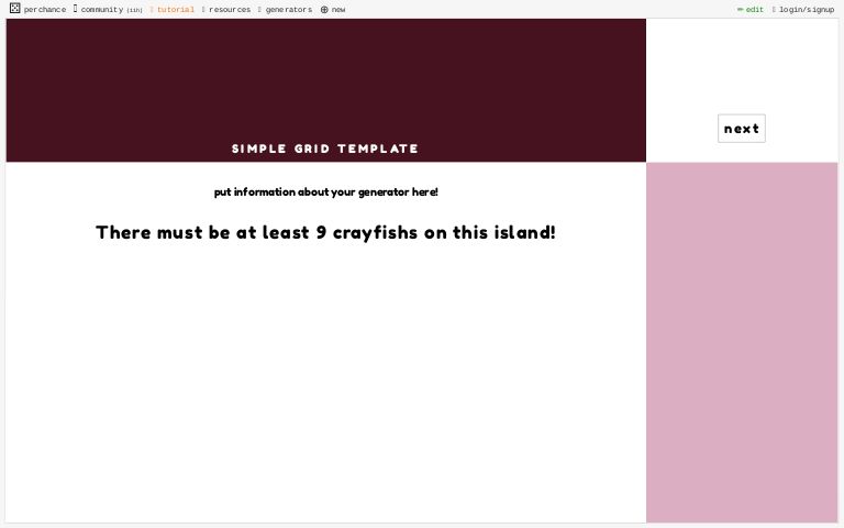 simple grid template ― Perchance Generator