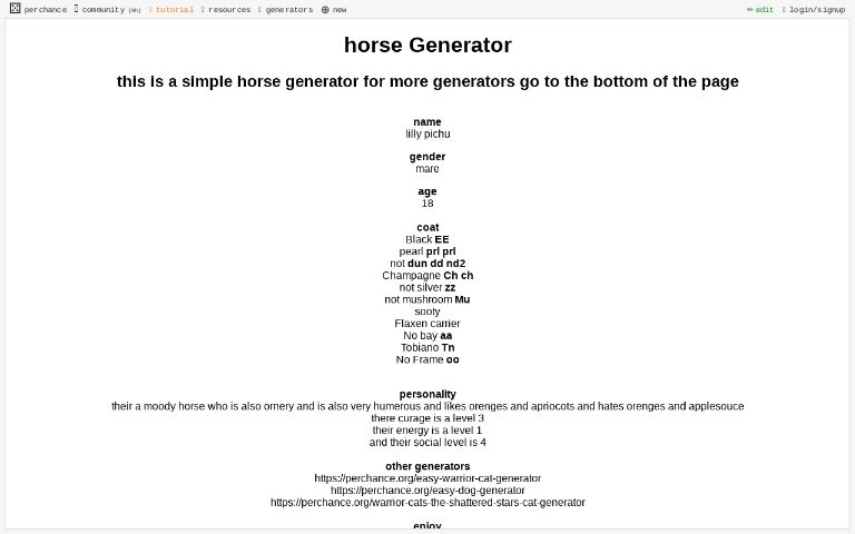 horse Generator