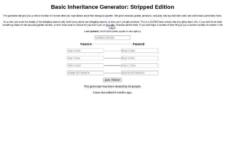 Basic Inheritance Generator: Stripped Edition