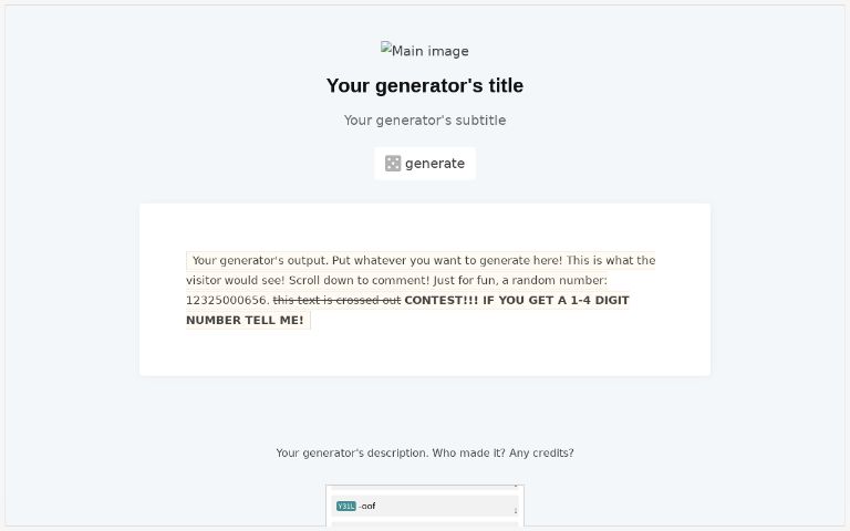 Your generator's title