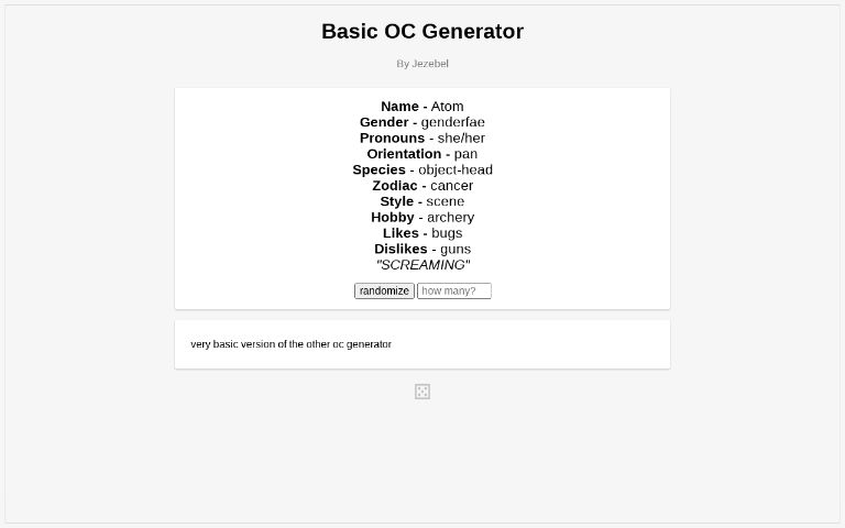 Basic OC Generator