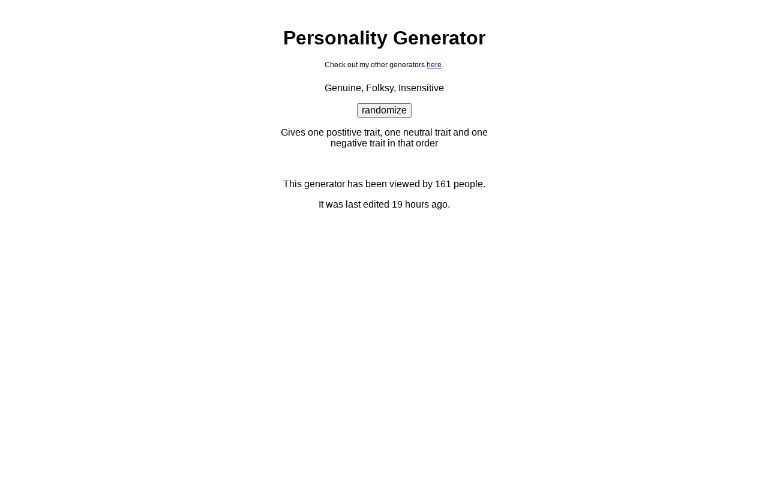 Personality Generator