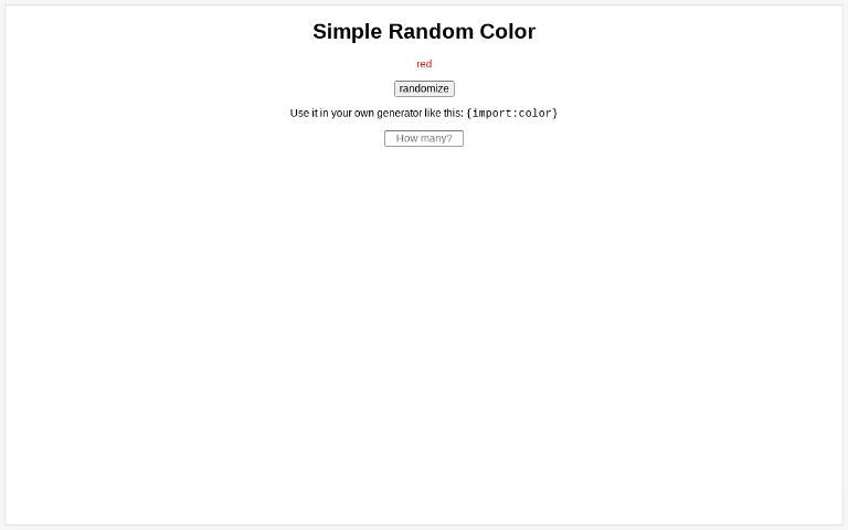 Simple Random Color ― Perchance Generator
