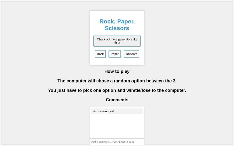 Simple Rock Paper Scissors ― Perchance Generator