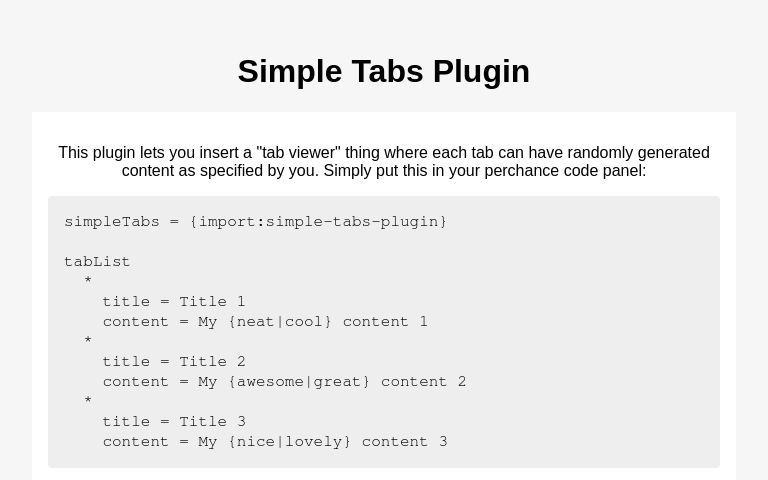 Simple Tabs Plugin