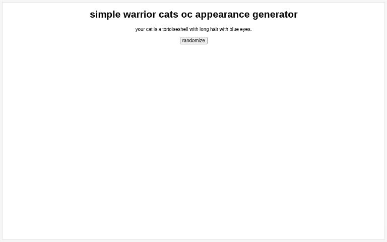 simple warrior cats oc appearance generator